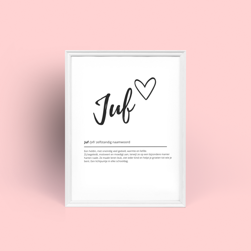 Bedankje juf en meester poster, Inspirerende definitie print, Printabl ...