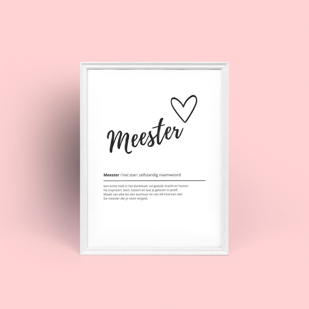 Bedankje juf en meester poster, Inspirerende definitie print, Printabl ...